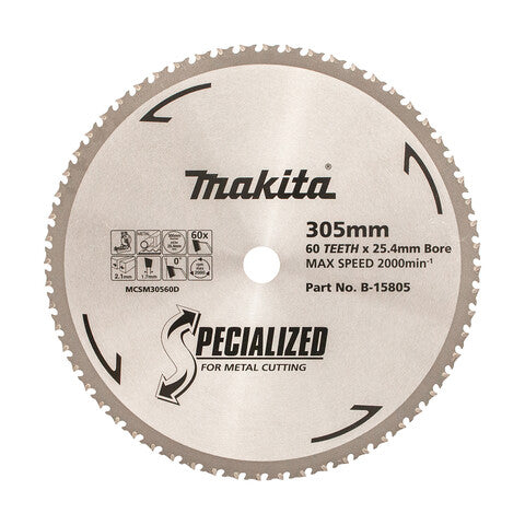 Makita 305mm 60T Metal Cut Blade #B-15805 – Power Tool Specialists
