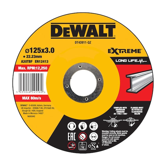 Dewalt 125 x 3mm EXTREME Cutting Disc METAL - DT43911-QZ – Power Tool ...