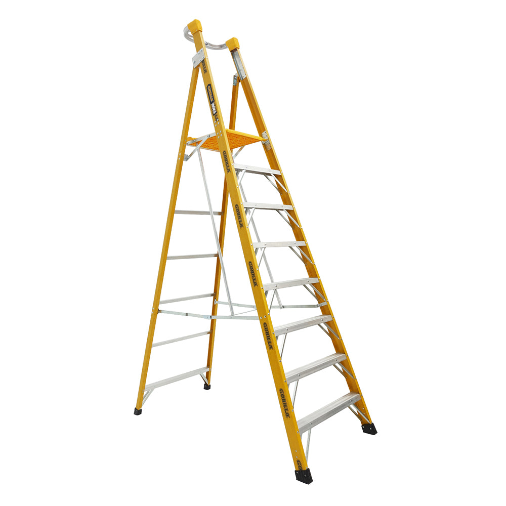 Gorilla Heavy Duty Fibreglass Platform Ladder FPL008-HD (INSTORE PICKU ...