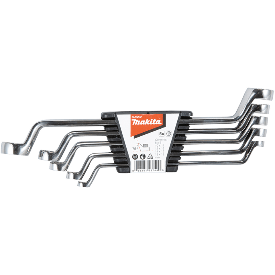 Makita 5 Piece Assorted Metric Ring Spanner Set B-65551 – Power Tool ...