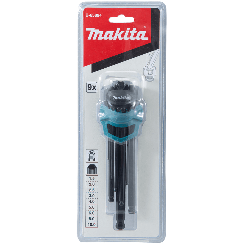 Makita 9 Piece Assorted Metric Hex Key Wrench Set B-65894 – Power Tool ...